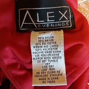 Alex Evenings | Jackets & Coats | Red Evening Top With Black Ribbon Tie ...